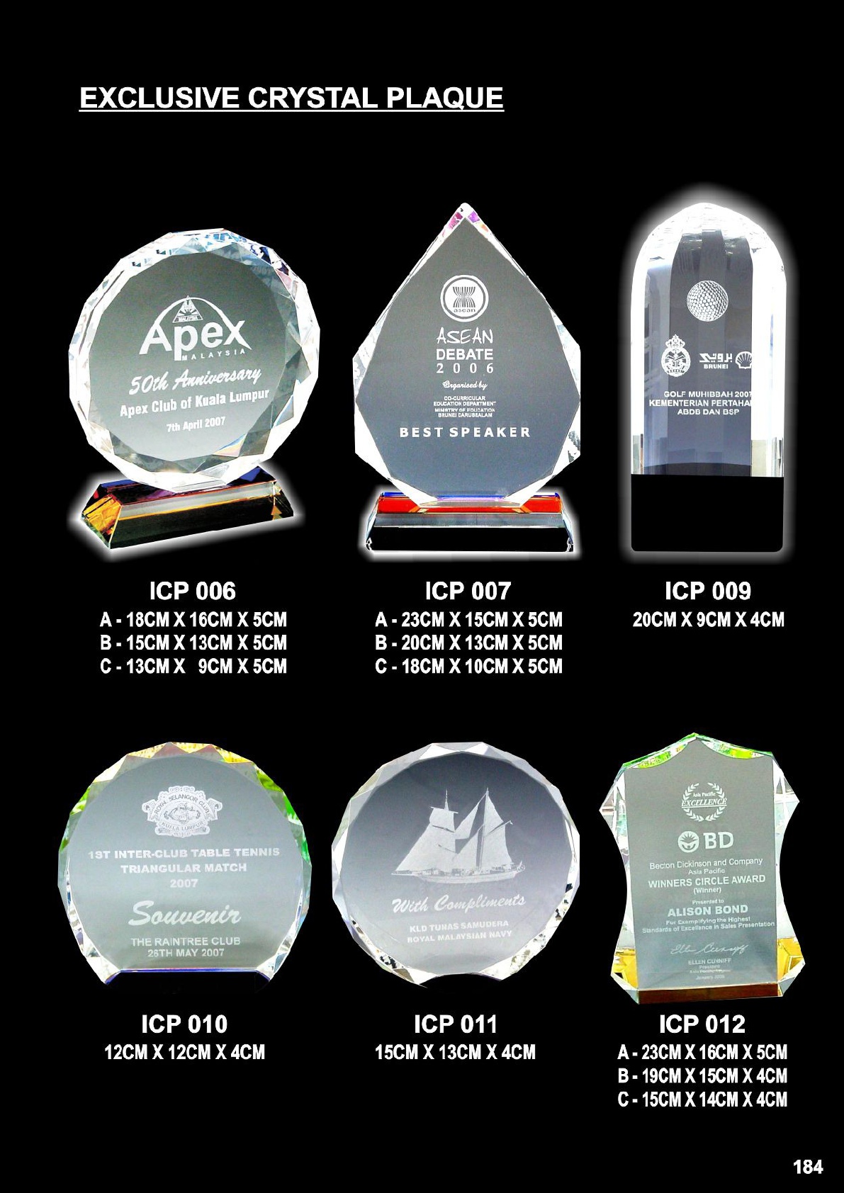 Crystal Plaque - Pembekal Cenderahati